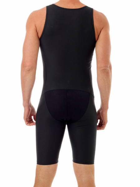 Mens Compression Bodysuit Shaper Girdle For Gynecomastia Belly Fat And Thighs No Rear Zipper