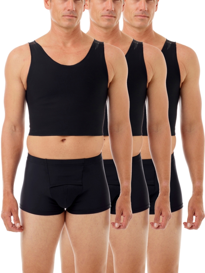 Underworks Tri-Top Chest Binder, Extreme Compression Tank Top. Men ...