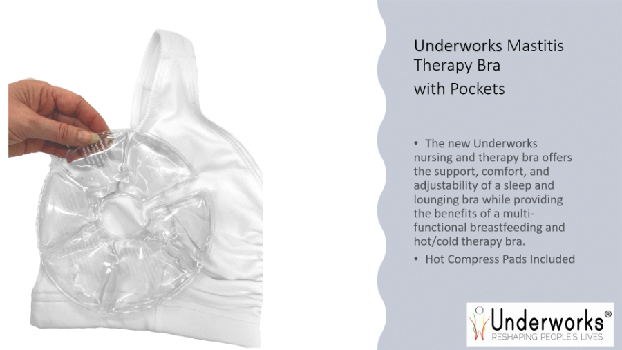 Underworks Double Mastectomy Cotton Bra - Molded Pad Insets Included ...